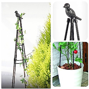 NOIRDA Garden Plant Support Tower Obelisk Trellis, with Bird Decoration, Elegant Steel Frame Trellis for Climbing Plants, Vines, Flowers, Indoor Potted Plant, Rose, Clematis (Size : 120cm/47.2in)
