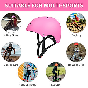 Kids Bike Helmet Toddler Helmet for Kids 3-8 Adjustable Kids Helmet Boys Girls Kids Bicycle Helmet Skateboard Helmet Multi-Sport Safety Cycling Skating Scooter Toddler Bike Helmet (Pink Small)