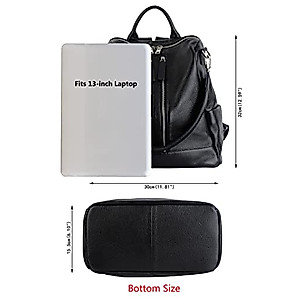 YALUXE Women's Convertible Real Leather Backpack Versatile Shoulder Bag (Upgraded 2.0) Black