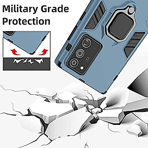 AKABEILA Case for Samsung Galaxy A14 5G Shockproof Silicone Phone Case Heavy Duty Full Body Armour Dual Layer Protective Cover with Finger Ring Kickstand [Support Magnetic Car Mount]