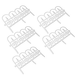 Small Decorative Garden Fence, 5 Panels PP Wire Fencing Border, Flower Edging Border Fence for Outdoor Yard Pathway Patio Landscape