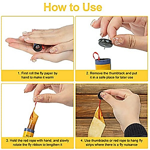 40 Pack Fly Strips Indoor Sticky Hanging, Fly Paper Strips Indoor Hanging, Fruit Fly Traps for Indoors/Outdoors, Fly Trap Fly Catcher Gnat Traps for House Fruit Flies