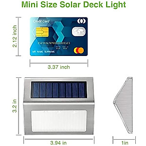 Solar Outdoor Lights, 8 Pack Solar Fence Lights, Deck Lights Solar Powered Waterproof Outside Lights for Garden Patio Yard Stair Step Wall Railing Post LED Lamp,Warm White