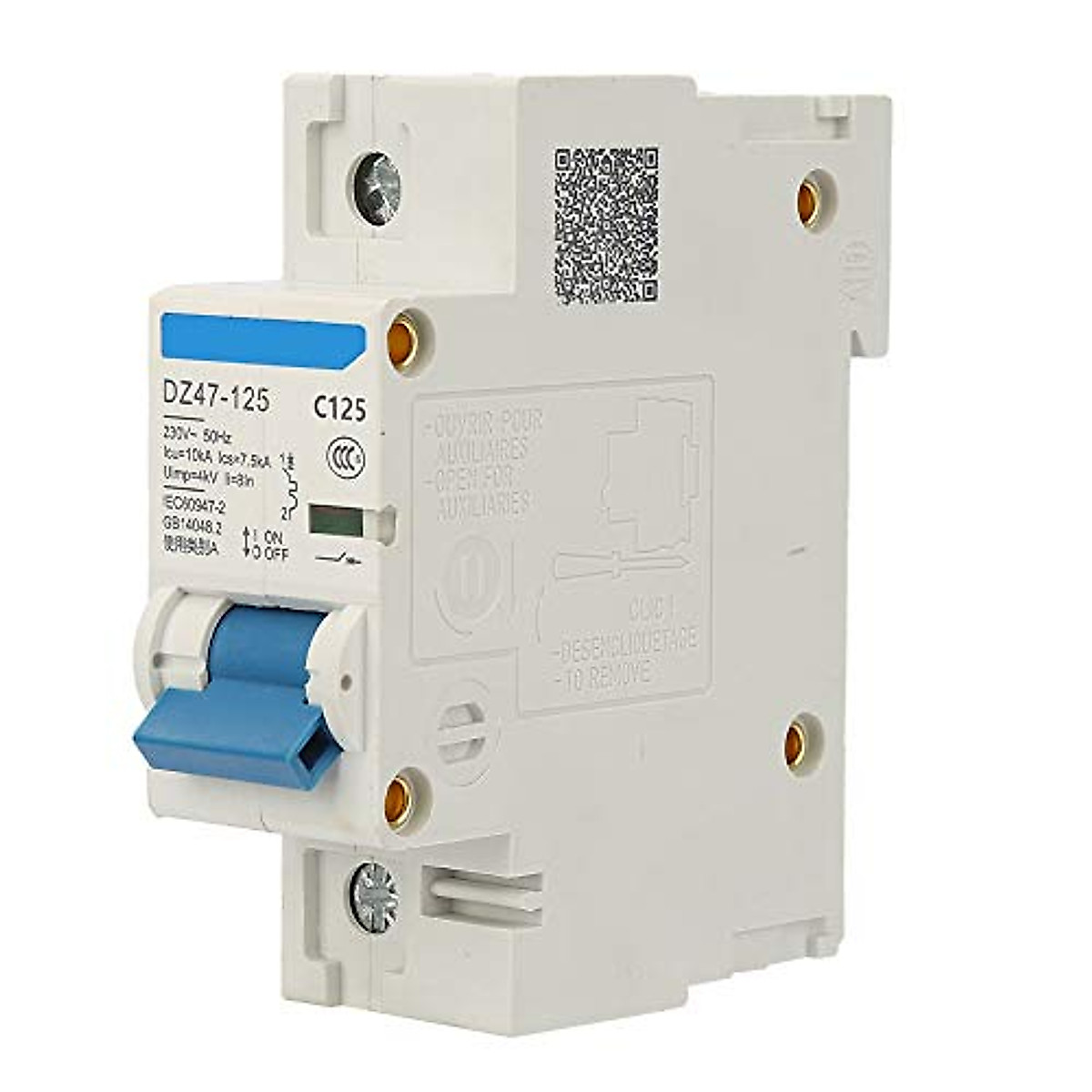 YWBL-WH Circuit Breaker DZ47-125 1P Current 30mA Leakage Air Switch 0.1S 7.5KA (125A)