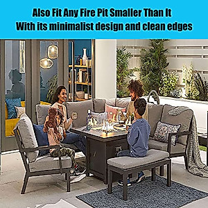 DONSIQIZZ Fire Pit Wind Guard, 15 x 15x 6.5 Inch Fire Wind Guard Fence, Square Glass Shield, Clear Tempered Glass Flame Guard Fit for Propane, Gas, Outdoor Fire Pits Burner Pan/Table