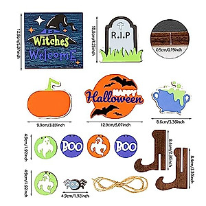 Halloween Tier Tray Decor Rustic Farmhouse Decor Tiered Tray Decor Wooden Blocks Sign Tiered Tray Decor Bundle Bedroom Wood Sign Tier Tray Decor Wooden Table Signs House Wooden Decor