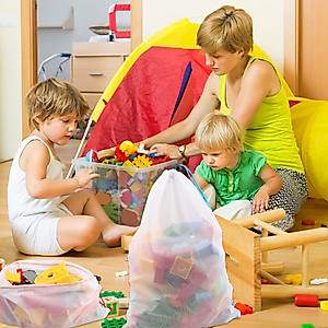 Cotiny 30 Pack Toy Mesh Storage Bags Washable Reusable Organization Produce Bag Organizer Pouches for Playroom Organization Baby Bathtub Toys Game Pieces, 3 Size