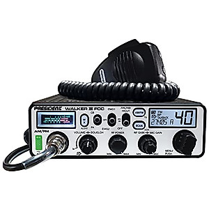 President Walker III FCC AM/FM CB Radio, USB Charging Socket, Roger Beep, Mic Gain, Scan/Scan Skip, 2 Programmable Priority Channels, Talkback Function, Weather Channel, 40 Channels