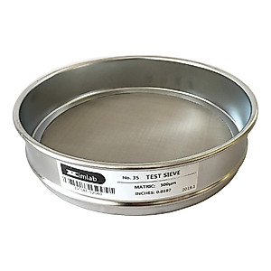 KimLab Economy Test Sieve #20 / 850μm Mesh Size,304 Stainless Steel Wire Cloth, 8" Diameter