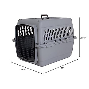 LAZAT Pet Kennel - Cat & Dog Crate, Medium Dog Crate, Safe, Versatile, Ventilated Design, Keep Your pet Comfortable During Travel and Training. Light Grey