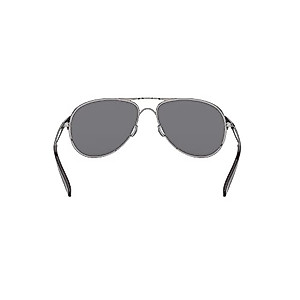 Oakley Women's OO4054 Caveat Aviator Sunglasses, Polished Chrome/Grey, 60 mm