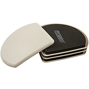 Super Sliders 7" Slide & Hide Reusable Furniture Sliders for Carpet - Effortless Moving and Surface Protection, Beige (4 Pack)