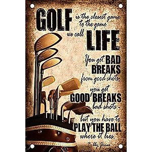 Golf vintage metal antique tin logo Classic Vintage Metal Tin Signs for Cafes Bars Pubs Shop Wall Decorative Funny Retro Signs for Men Women 8x12 Inches
