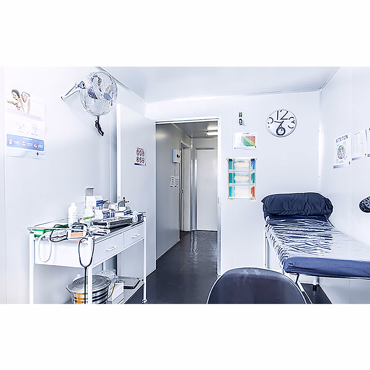 PERFORMORE Large Disposable Glove and Facial Tissue Wire Rack- Box Holder, Holds Up To 3 Boxes, Dispenser, Wall Mount Design With Mounting Accessories Included