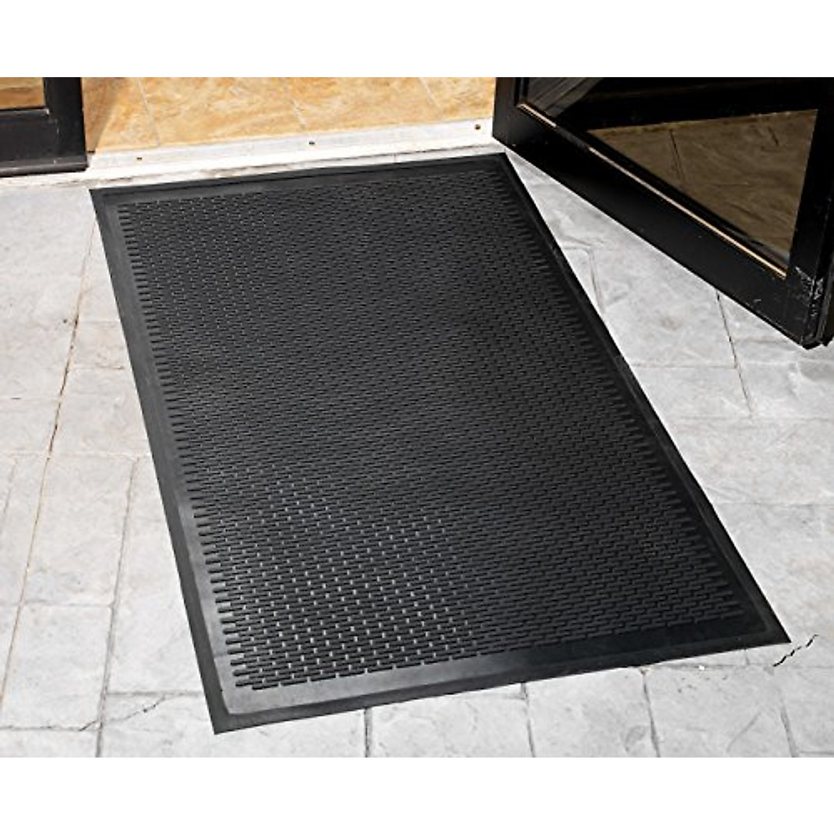 Guardian - MLL14030500 Clean Step Scraper Outdoor Floor Mat, Natural Rubber, 3'x5', Black, Ideal for any outside entryway, Scrapes Shoes Clean of Dirt and Grime