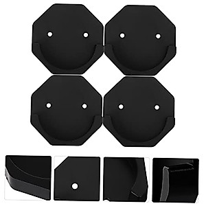 Alipis 1 Set Shower Curtain Holder Shower Curtain Hook Round Curtain Rods Shower Curtain Holders Curtain Rod Holder Simple Rod Holder Curtain Rod Mounts Abs Large Hanging Bracket Black