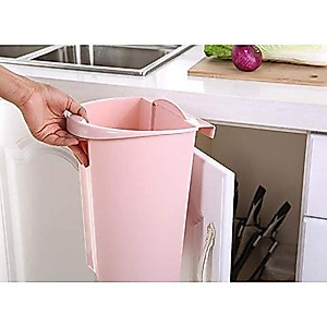 BLRYP Family Hanging Coverless Plastic Trash Can Kitchen Small Waste Recycling Bin,8L Kitchen, Home (Color : Green)