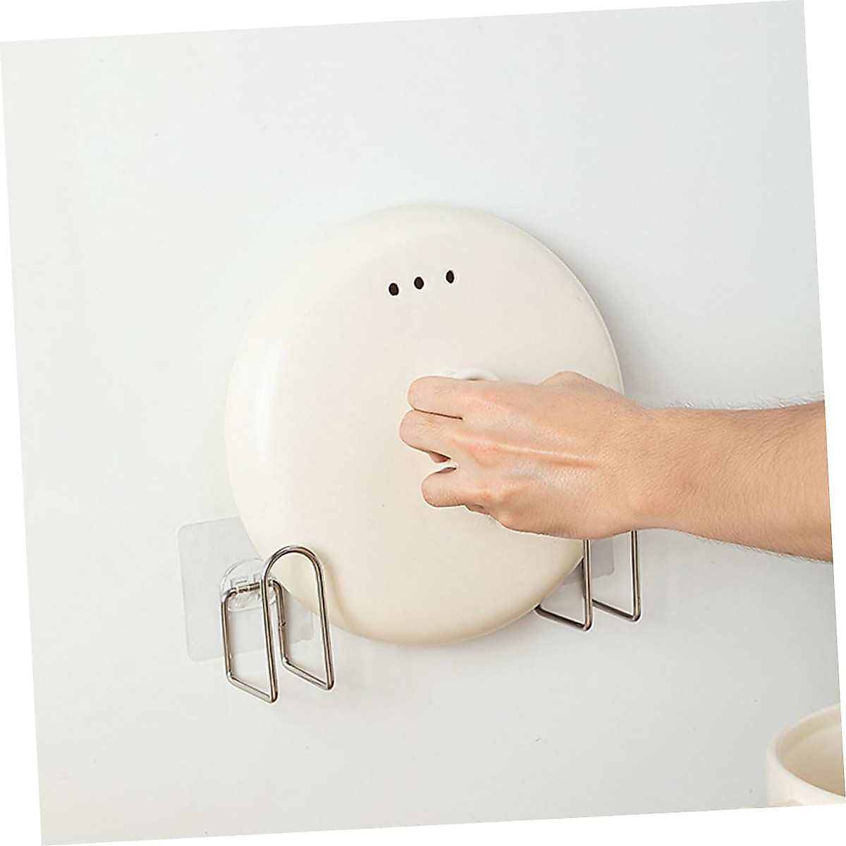 Hemoton 4pcs Wall Mounted Pot Lids Holder Wall Door Mounted Pan Lid Cover Hanger Rack Kitchen Utensil Cutting Board Organizer for Home and Kitchen Use