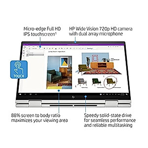 HP Envy x360 2-in-1 15.6" Touchscreen Laptop, Intel Core i5-1135G7, Intel Iris Xe Graphics, 16GB DDR4 RAM, 512GB PCIE SSD, Backlit Keyboard, Fingerprint, Stylus Pen, Win 11 Home, Silver