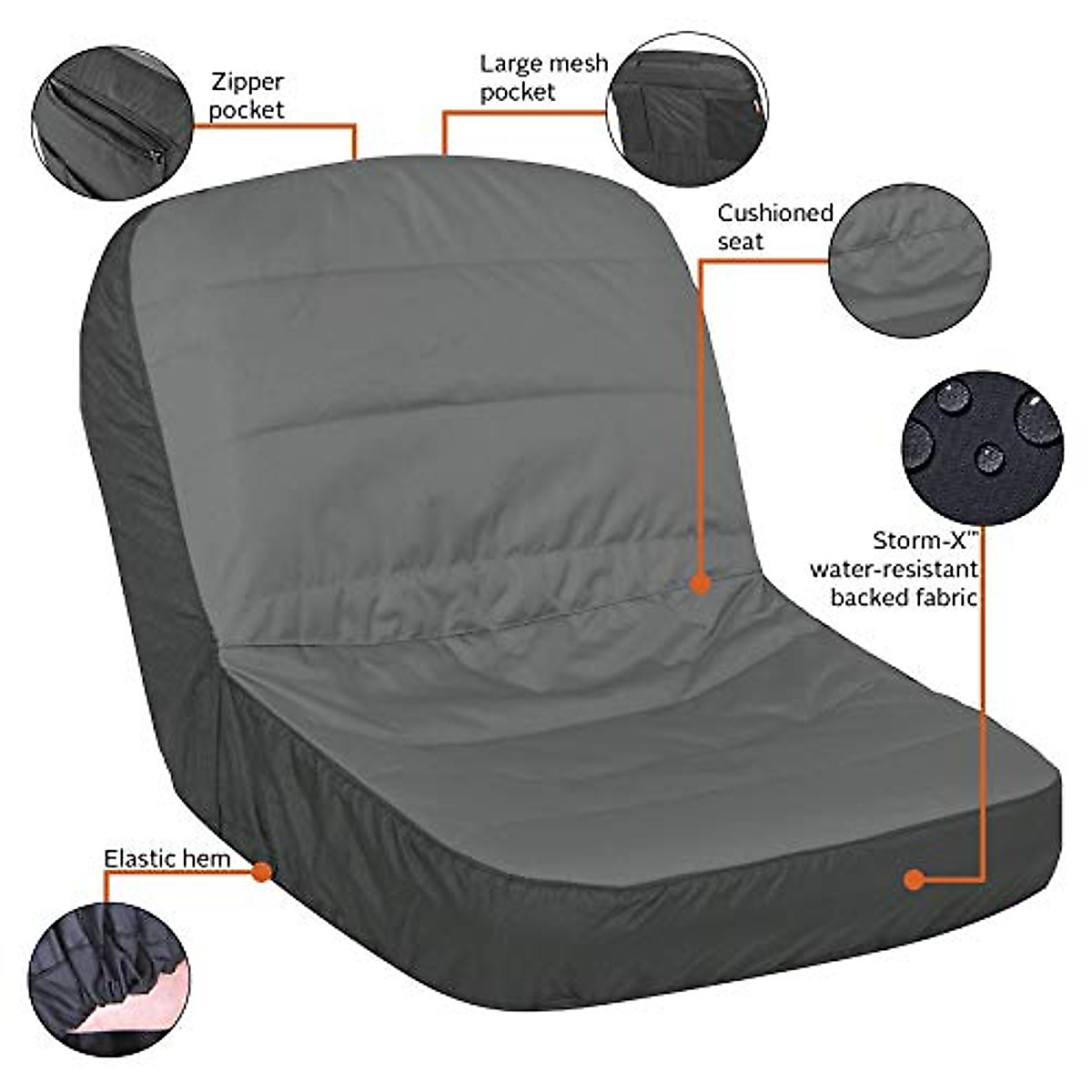 Classic Accessories Deluxe Riding Lawn Mower Seat Cover, Large