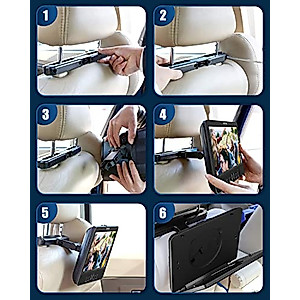 WONNIE 10.5" Two DVD Players Dual Screen for Car Portable CD Player Play a Same or Two Different Movies with Two Mounting Brackets, 5-Hour Rechargeable Battery, Support USB/SD Card Reader