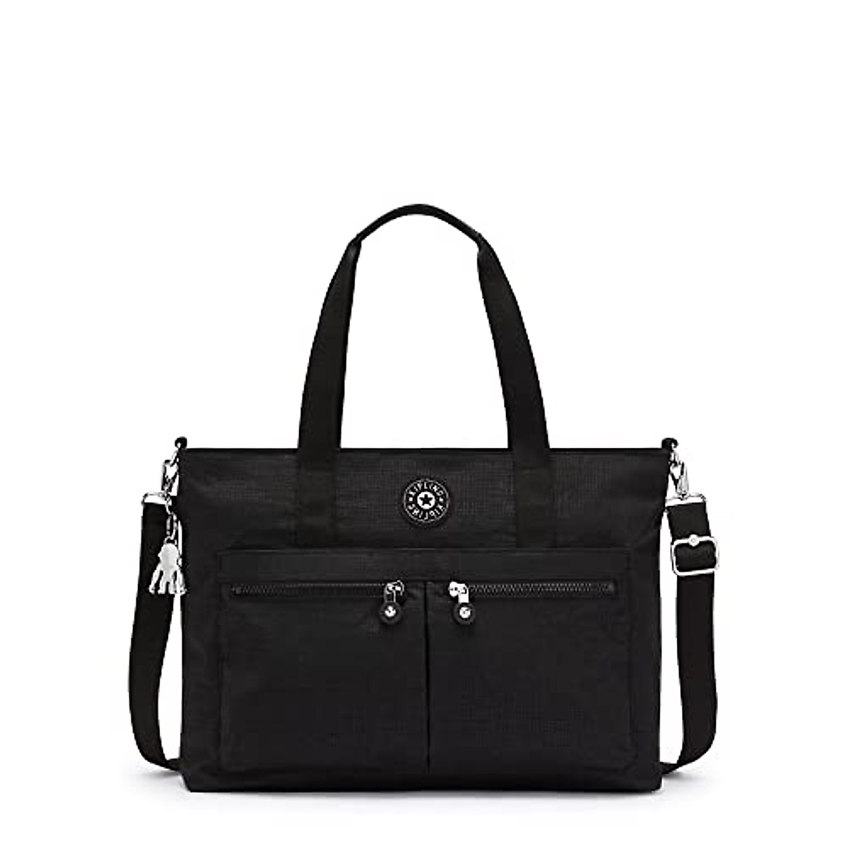 Kipling Natalie 15" Laptop Tote Bag Basketweave Black