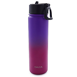MELDIKISO 22oz Stainless Steel Gradient Water Bottle with Wide Mouth Lid, Portable Drinking Cup, Double Wall Vacuum Insulated