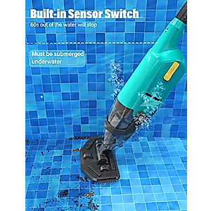 Efurden Handheld Pool Vacuum, Rechargeable Pool Cleaner with Running Time up to 60-Minutes Ideal for Above Ground Pools, Spas and Hot Tub for Sand and Debris, Green