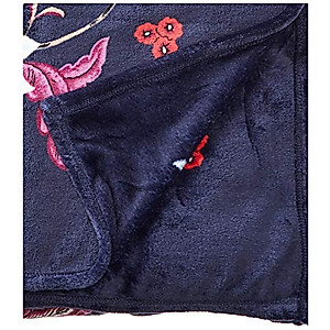 Vera Bradley Women's Fleece Plush Throw Blanket, Mayfair in Bloom, 80 X 50