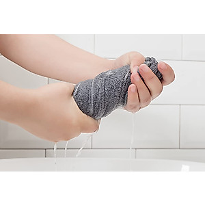 HYER KITCHEN Microfiber Kitchen Towels - Super Absorbent, Soft and Thick Dish Towels, 8 Pack (Stripe Designed Grey Colors), 26 x 18 Inch