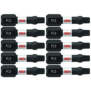 BOSCH ITSQ31B 10-Pack 1 In. Square #3 Impact Tough Screwdriving Insert Bits