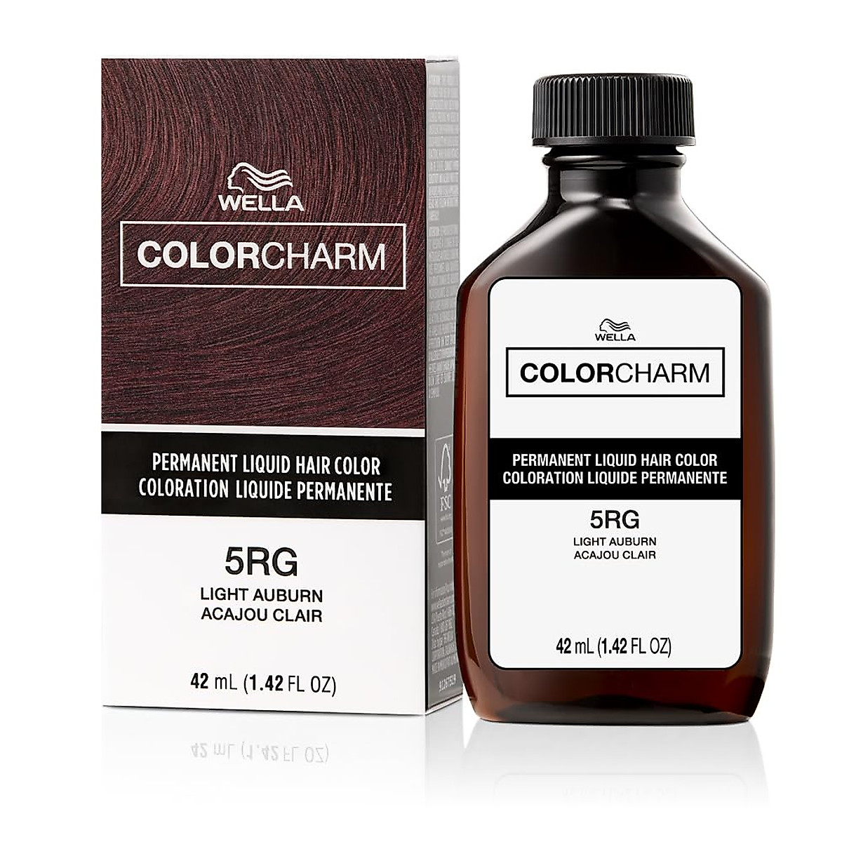 COLORCHARM Permanent Liquid Hair Color for Gray Coverage| 5RG Light Auburn | 1.4 Fl Oz