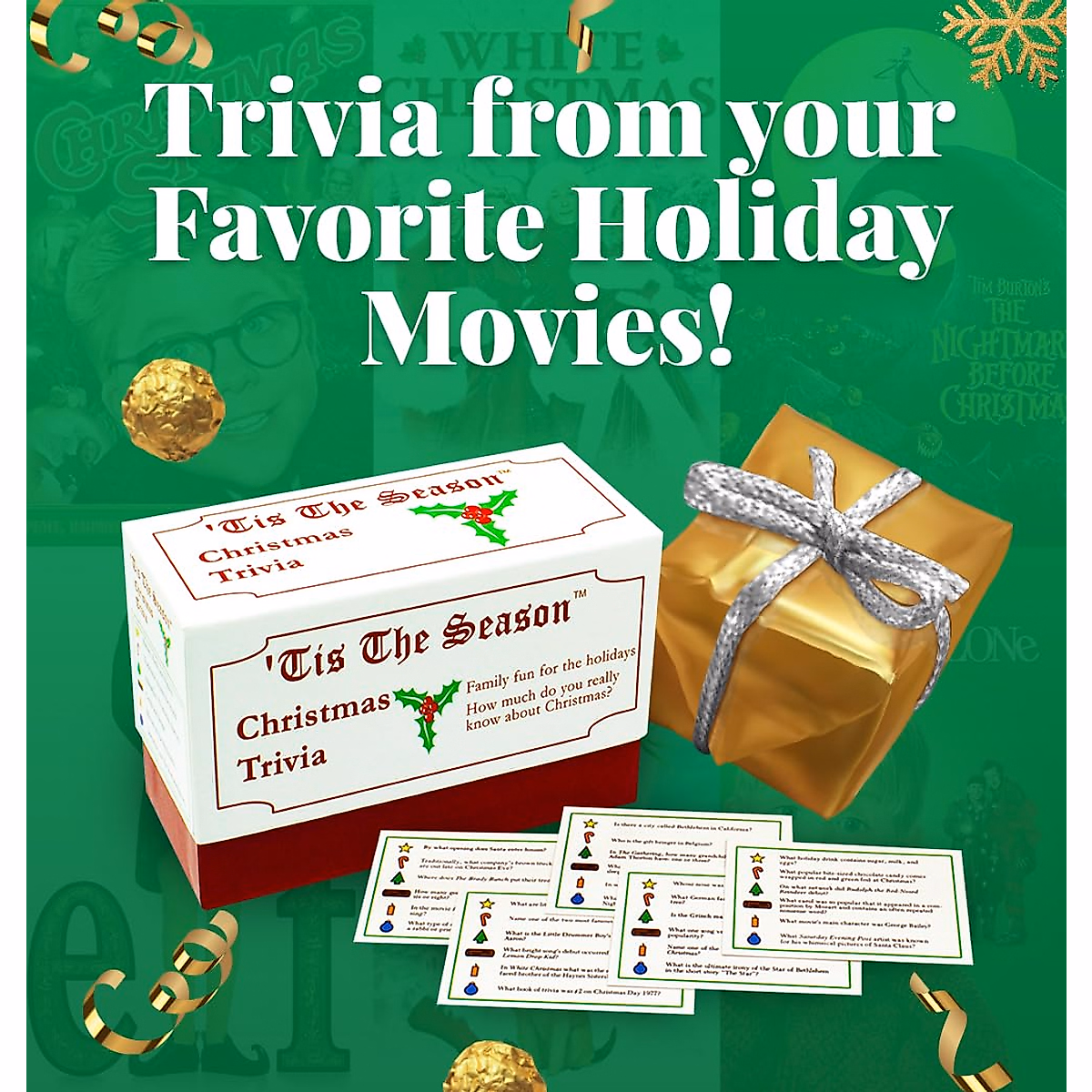 Christmas Trivia | Over 3 Million Copies Sold | The Classic and Original Christmas Trivia Game | (Updated!) with 300 Cards, 1800 Questions Across 6 Categories