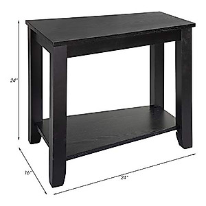 Lexicon Alder Wood Wedged Chairside Table, 16" x 24", Black