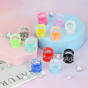 Longbeauty 24pcs White Line Soft Silicone Tunnels Set Ear Gauges Plugs Stretchers Double Flared Flesh Tunnels Ear Piercing Jewelry for Women Men 2G-5/8