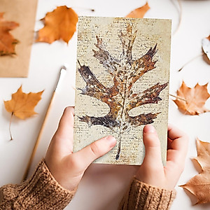 Whaline 32 Pack Fall Leaves Thank You Cards Vintage Maple Leaf Pumpkin Greeting Cards with Envelope Stickers Blank Note Cards for Autumn Harvest Thanksgiving Holiday, 4 x 6 Inch
