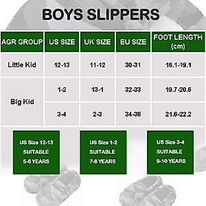 festooning Boys House Slippers Comfy Slip On Memory Foam Bedroom Shoes Indoor Outdoor Slipper for Big Little Kids Grey 1-2 M US