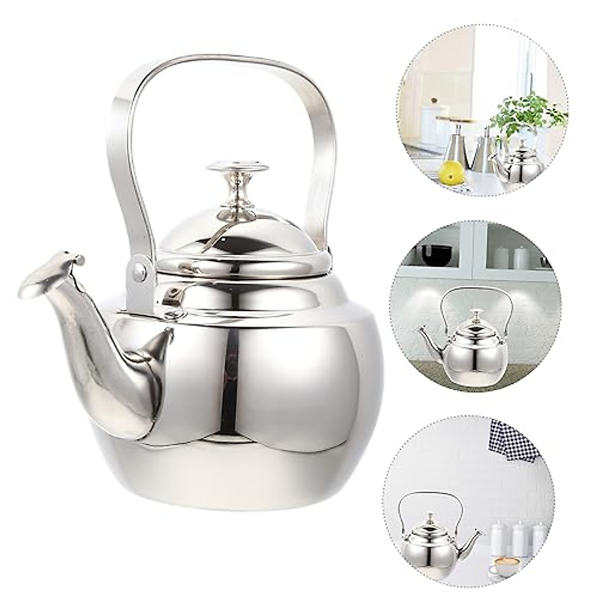 Stainless Steel Kettle Coffee Machine Espresso Machines for Kettle Heating Teakettle for Gas Stove Teakettle for Induction Cooker Tea Kettle with Infuser Boiled Teapot Mikinona
