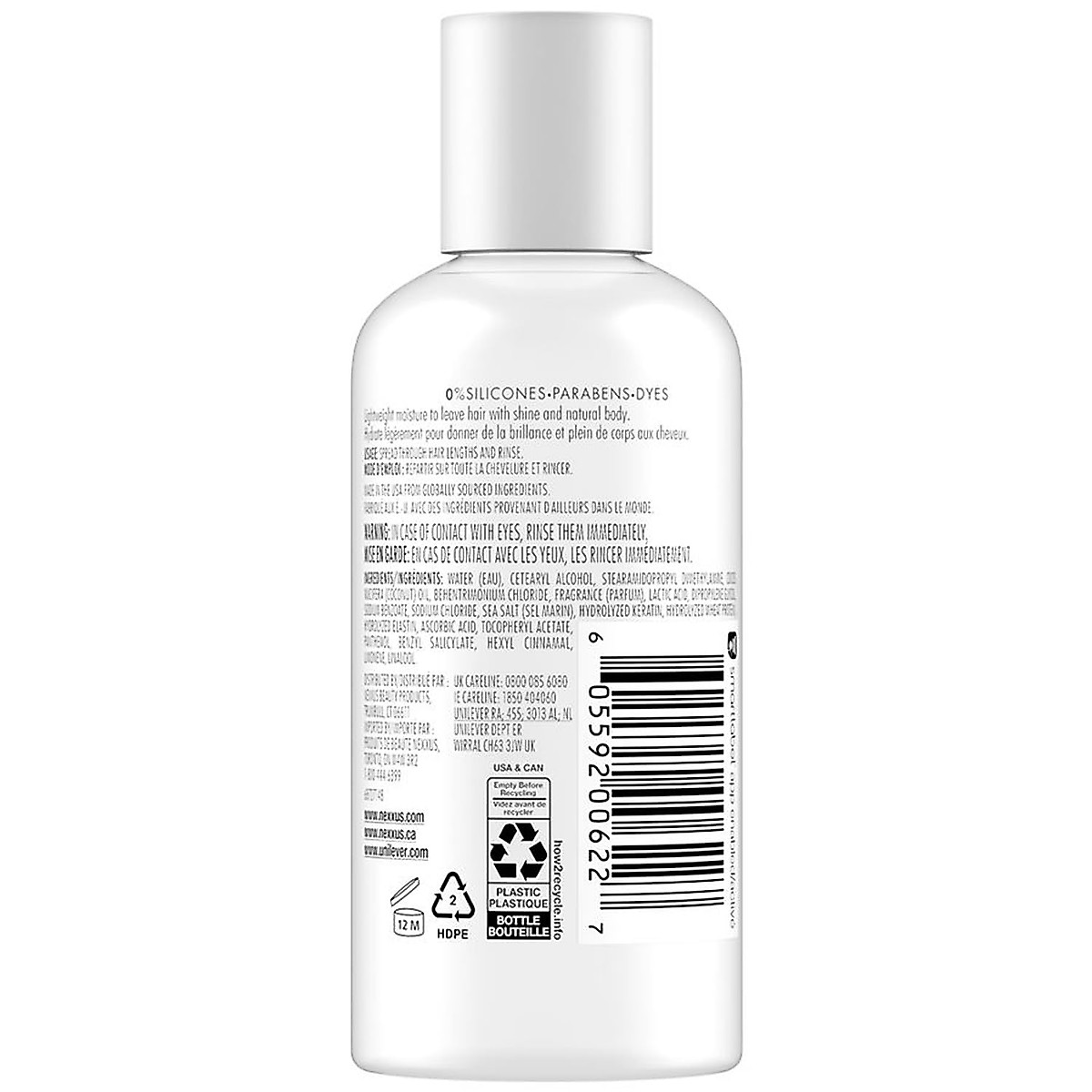 Nexxus Clean & Pure Conditioner, 2 Pack (6 fl Oz Total), 89 mL each, Protein Fusion with Elastin Protein and Matine Minerals, Revitalizing, Travel Size, Silicone-free, contains protein