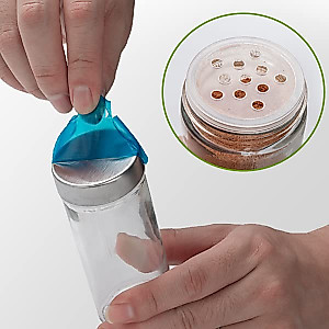 Tianifa 2 Pcs Glass Spice Jars/Bottles - 3oz Empty Round Spice Containers with Airtight Metal Caps with Shaker Lids (2, clear)