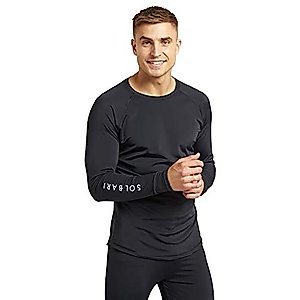 Solbari UPF 50+ Men's Sun Protection Long Sleeve Rashguard Aqua Sport Collection - Small - Black - UV Protection, Sun Protective