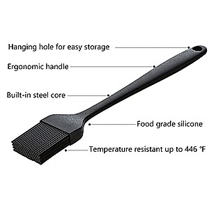 Ortarco Silicone Basting Pastry Brush for Baking Cooking Bbq Grill Spread Oil Butter Sauce 2 Pack