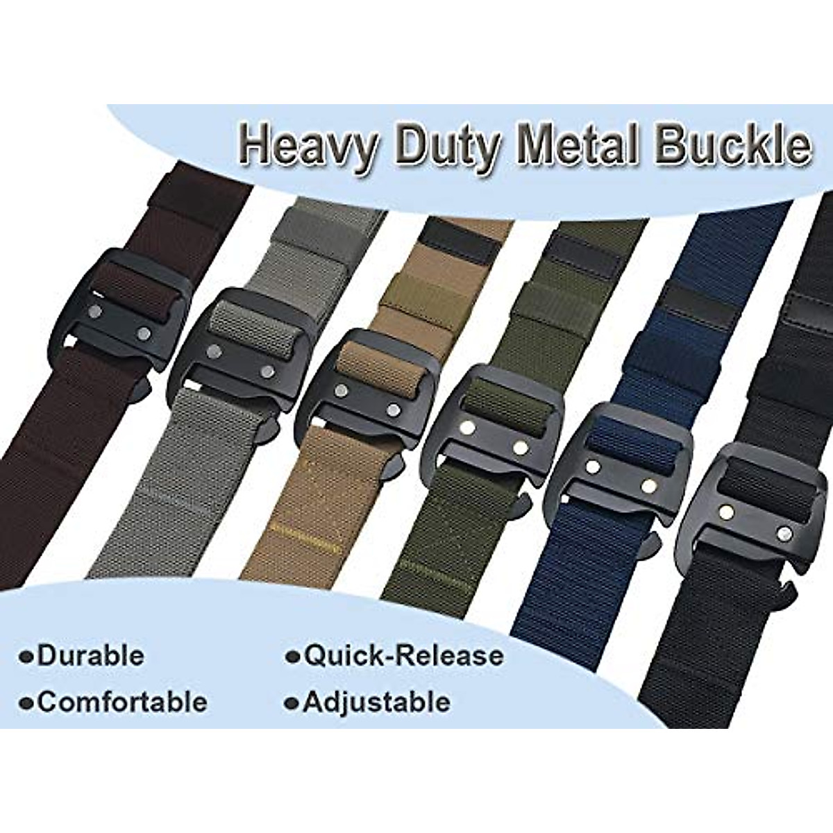 WYuZe Mens Tactical Belt Military Elastic Stretch Duty Riggers Belt Metal Buckle