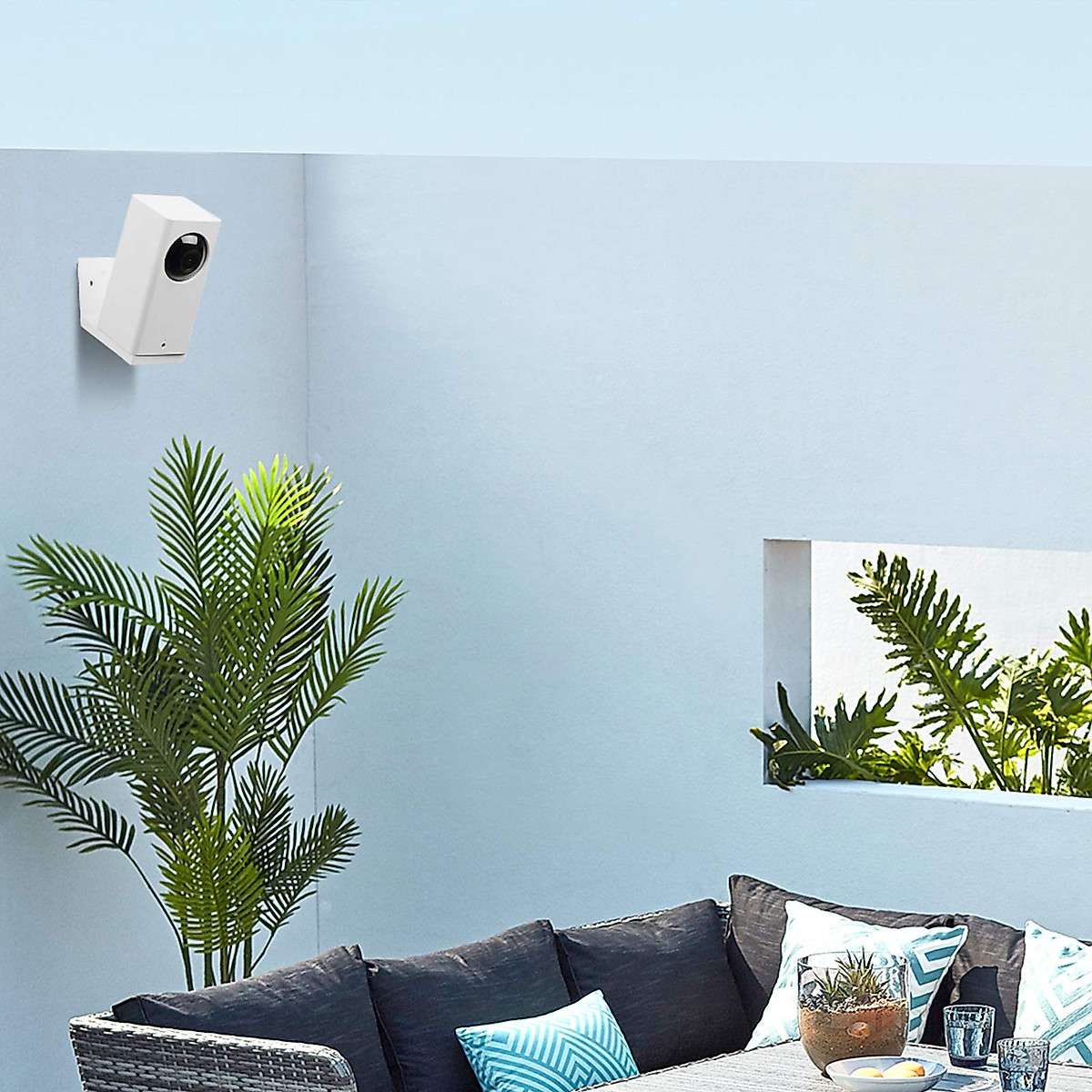 HOLACA Screwless Wall Mount 35 Downward Kit for Wyze Cam Pan V1 V2, VHB Stick On - Easy to Install, Full Tilt & Pan Function, No Mess, No Drilling, Strong Adhesive Mount (2 Pack)