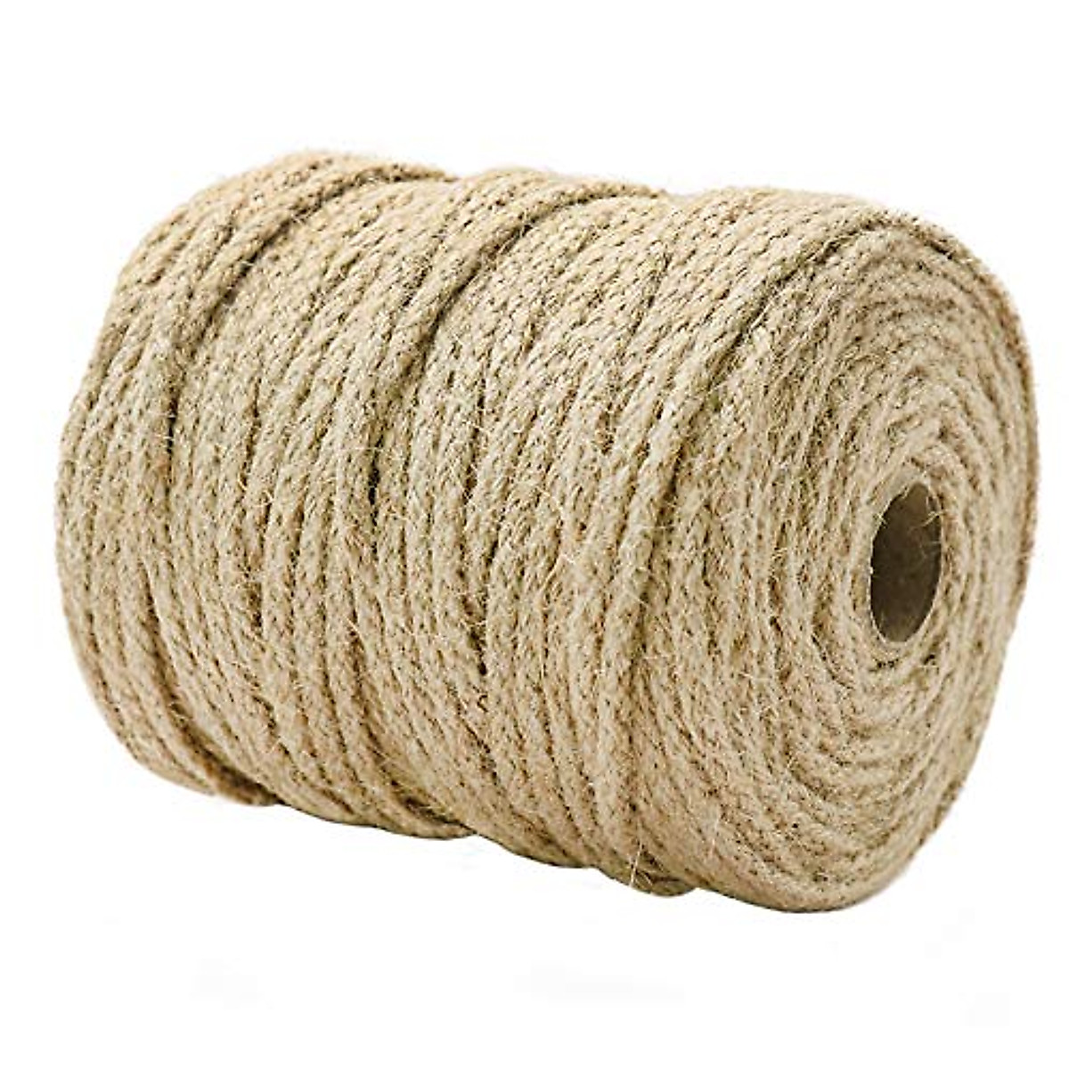 Tenn Well Jute Twine, 200Feet 3.5mm Braided Jute Rope, Natural Twine String for Crafts, Gift Wrapping, Gardening, Macrame Projects