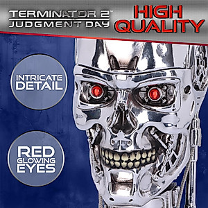 Nemesis Now Terminator 2 Head Statue with Hidden Storage Compartment, Metal Skeleton Statue Box, Hand-Painted Resin, Official Movie Merchandise, 21cm