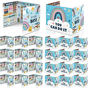 Pasimy 24 Pcs Desk Dividers Double Sided Privacy Folders for Students Classroom Desk Cardboard Study Carrel Privacy Boards for Teacher Student Study Test Reduces Distractions