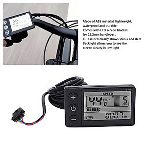 Electric LCD Display Meter, 24V 36V 48V Ebike LCD Display Control Panel with SM Plug, Waterproof Electric Display Meter Conversion Kit for Electric Scooter, Electric Bike