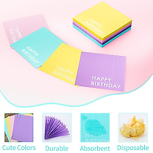DYLIVeS Colorful Happy Birthday Napkins, 4-Multicolor Makaron Cocktail Napkins Yellow Pink Purple Blue Paper Napkins Disposable Rainbow Pastel Birthday Napkins for Girls Women Birthday Party, 48pcs
