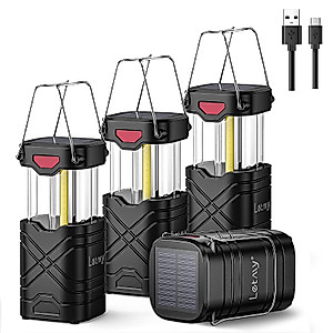 LETMY 4 Pack Camping Lantern + LETMY 2 Pack Mini Flashlights
